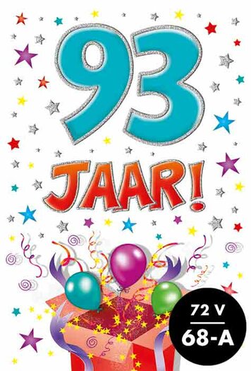 Verjaardagskaart funny age 93 jaar | Feestartikelenshop.com