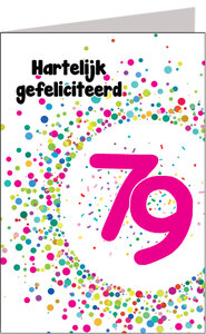 Verjaardagskaart 79 jaar | Feestartikelenshop.com